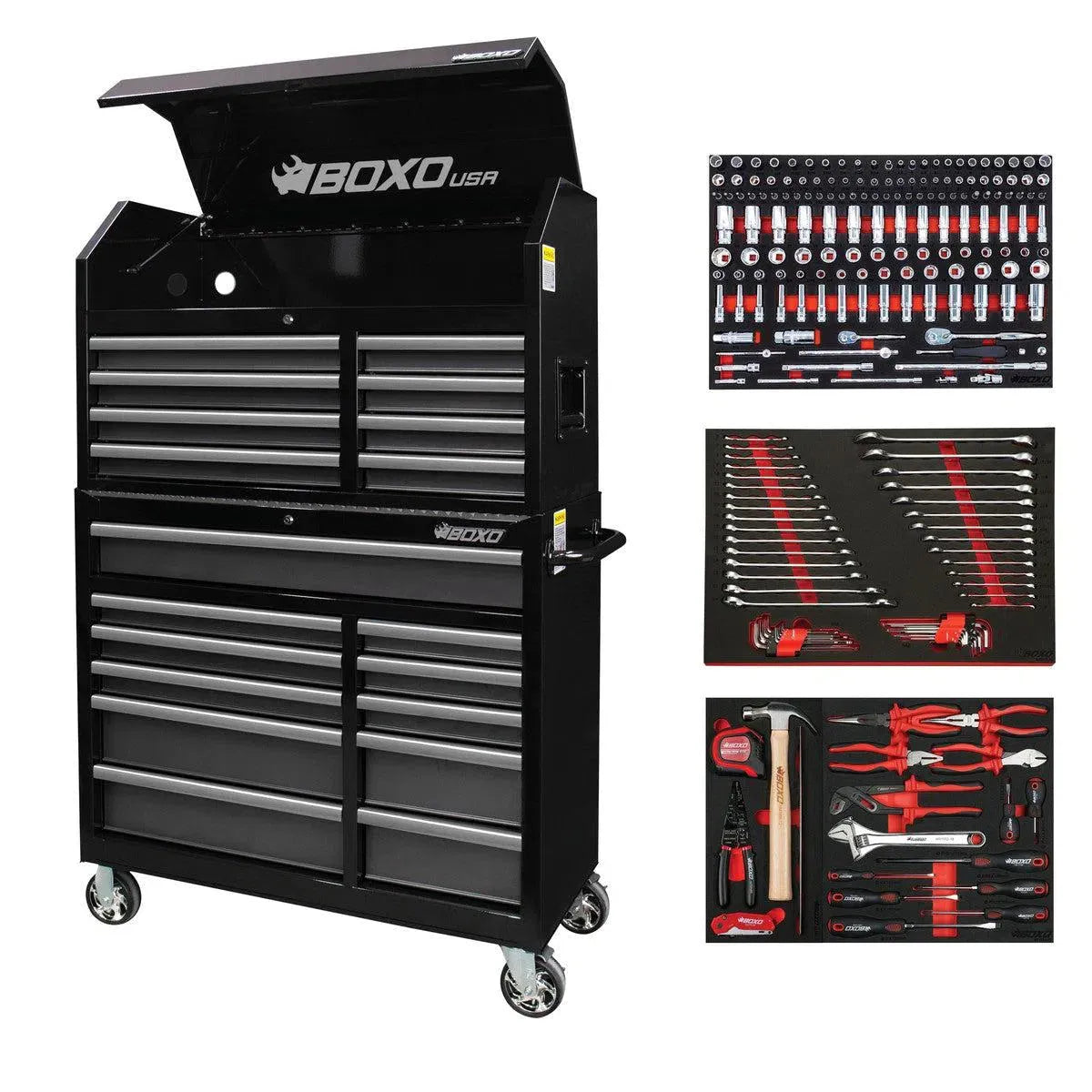 Tech Series Loaded 41” 19-Drawer Rolling Tool Box | Garage Gear Direct